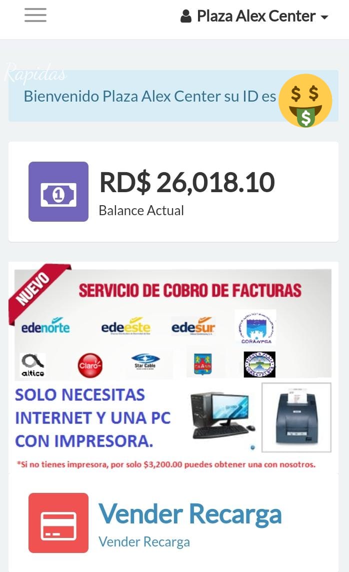 RECARGAS ALEX CENTER – PLAZA ALEX CENTER